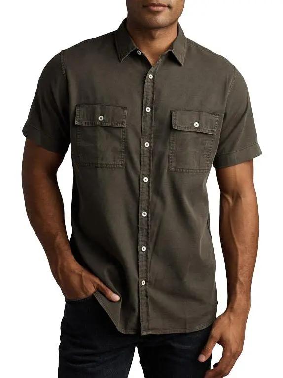 ROAN Riley Heritage Twill Short Sleeve Shirt - Dark Olive