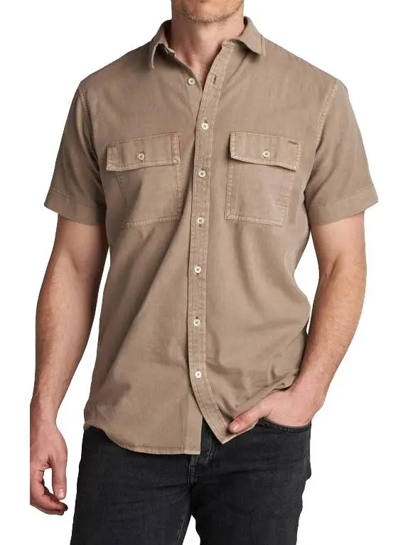 ROAN Riley Heritage Twill Short Sleeve Shirt - Stone
