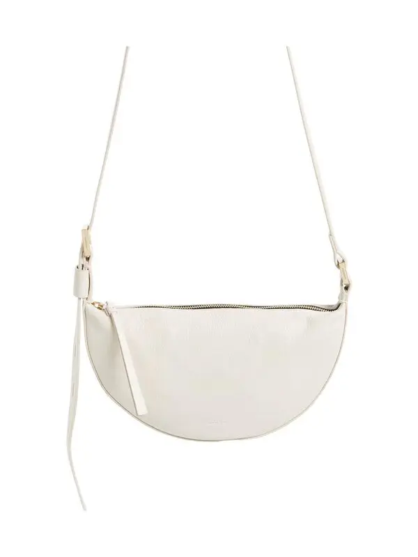 ALLSAINTS Half Moon Leather Crossbody Bag - White