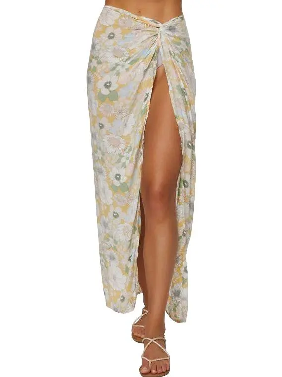 O'Neill Hanalei Floral Print Cover-up Skirt - Yellow