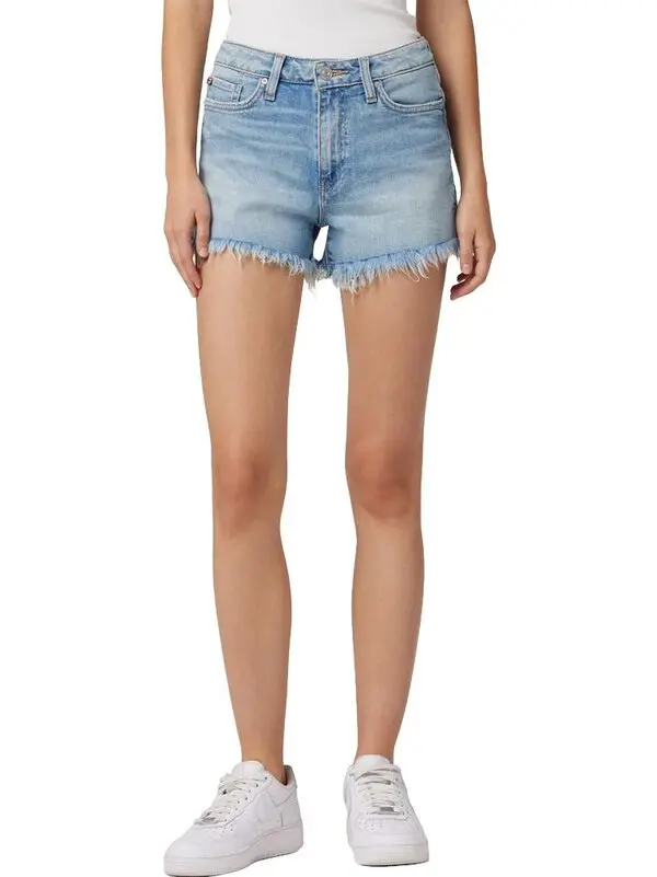 Hudson Jeans Jeans Croxley High Waist Distressed Denim Cutoff Shorts - Motion