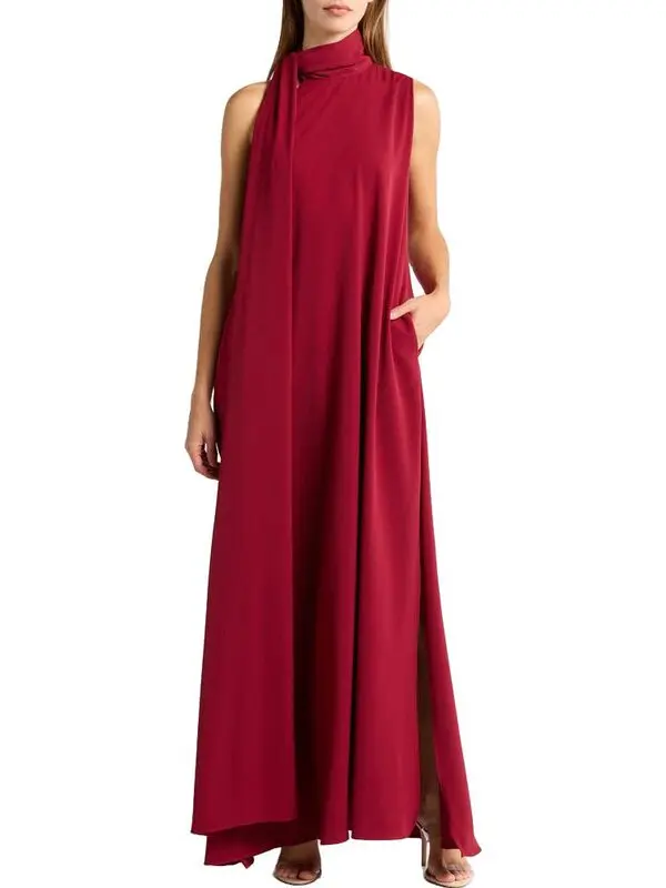 Black Halo Henna Gown - Crimson
