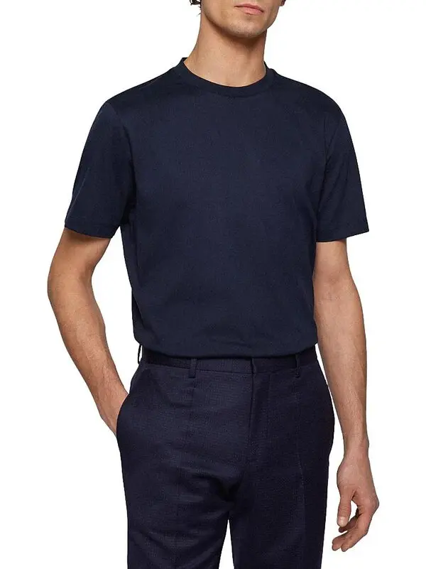 BOSS Thompson 02 Cotton Solid Tee - Dark Blue
