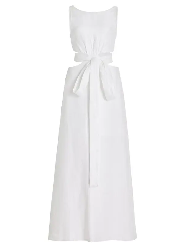 Bondi Born Comino Cutout Linen Maxi Dress - White