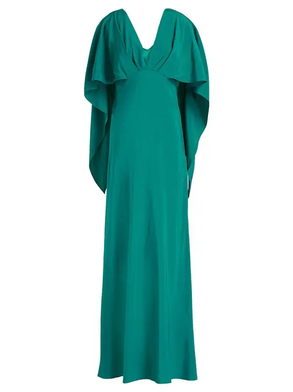 Diane Von Furstenberg Alberta Silk-crepe Maxi Dress - Jade
