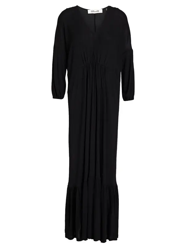 Diane Von Furstenberg Gathered Jersey Maxi Dress - Black