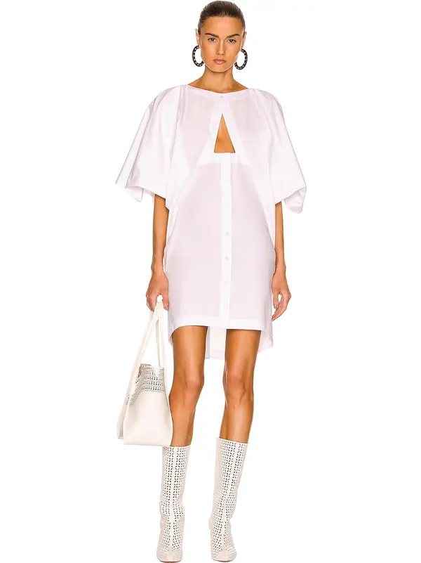 Alaïa Sleeveless Hooded Dress - Blanc