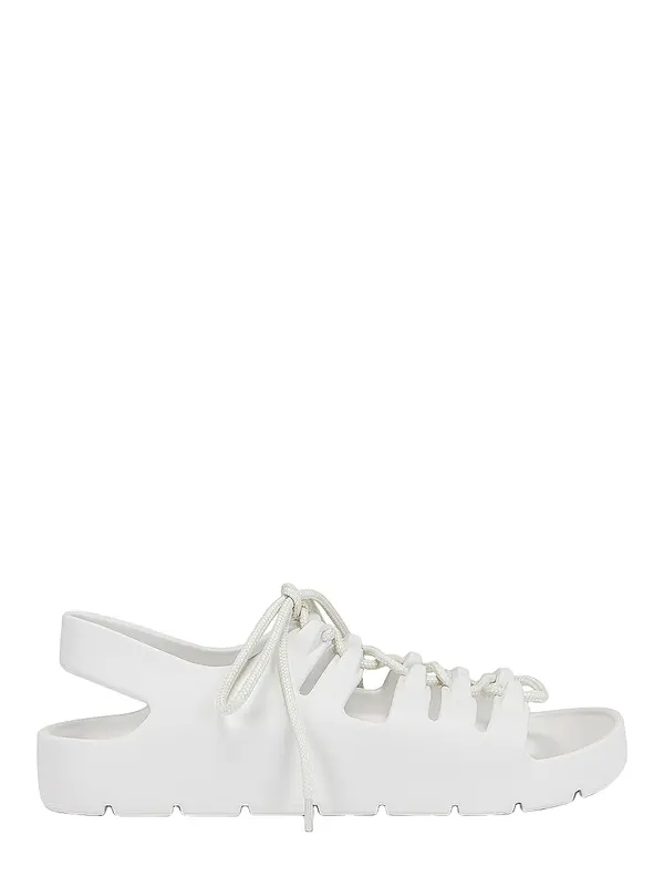 Bottega Veneta Jelly Lace Up Sandals - Chalk