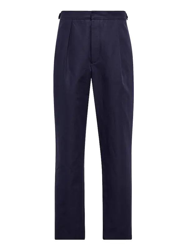 King & Tuckfield Cotton And Linen Trousers - Blue