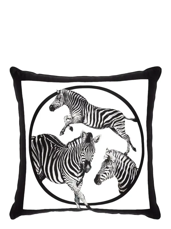 Dolce & Gabbana Zebra-print Silk Twill Cushion - White