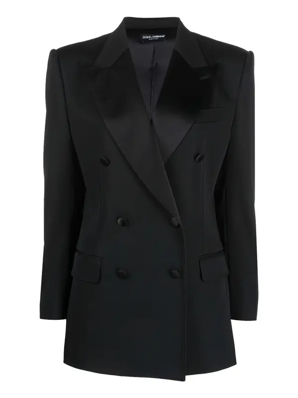 Dolce & Gabbana Silk-lapels Double-breasted Blazer - Black