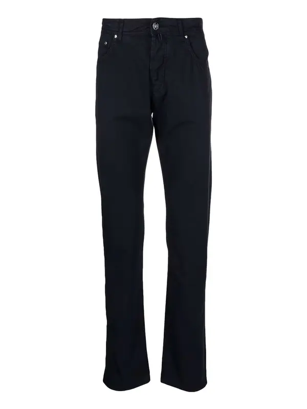 Jacob Cohen Scar-detail Straight-leg Trousers - Blue
