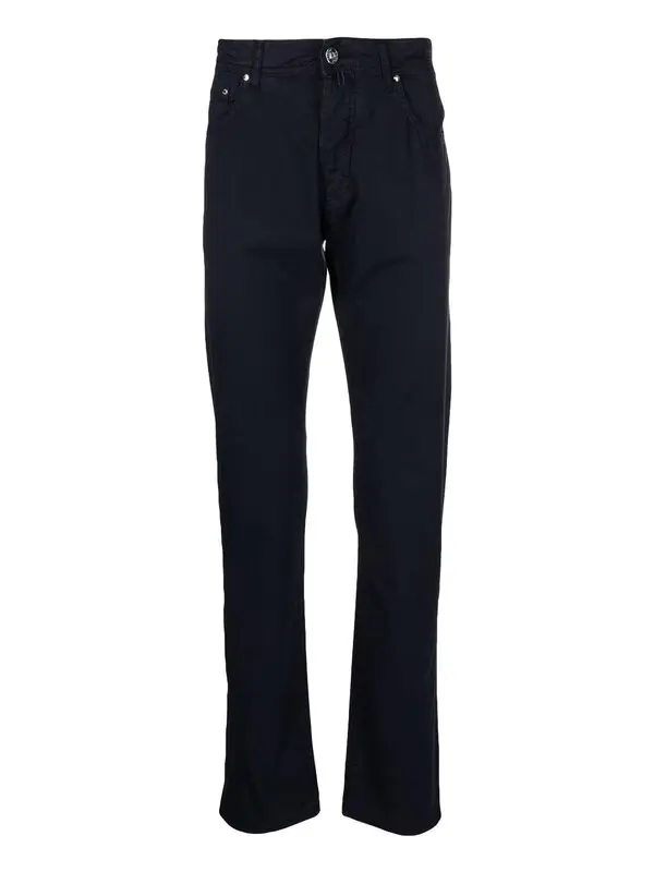 Jacob Cohen Scar-detail Straight-leg Trousers - Blue