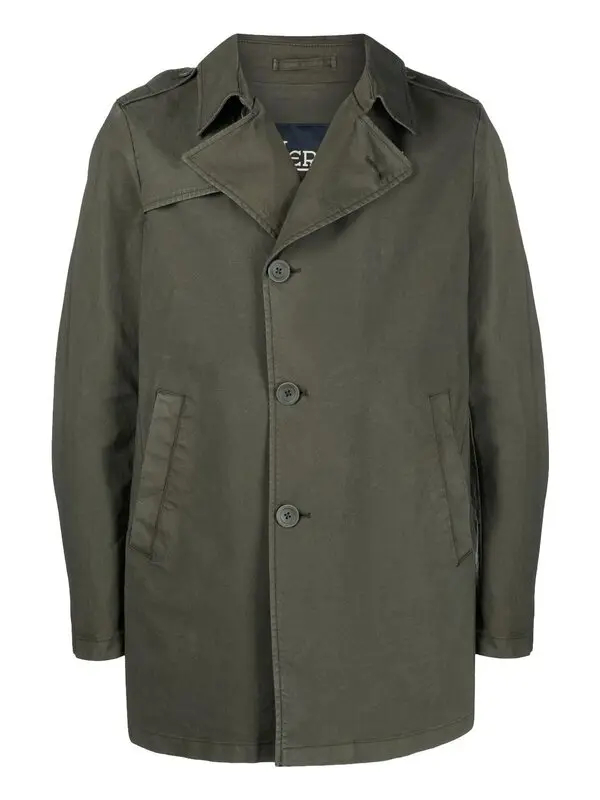 Herno Single-breasted Lightweight Jacket - Green