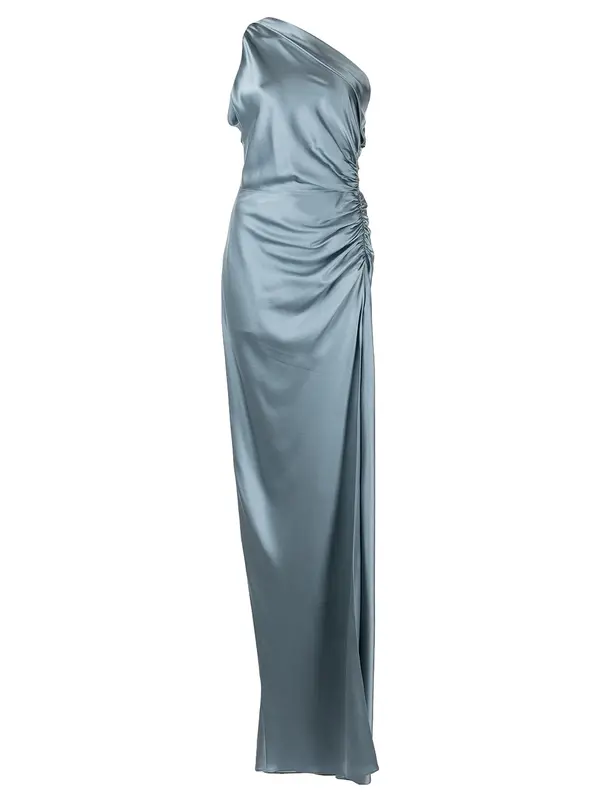Michelle Mason Gathered-detail Gown - Blue