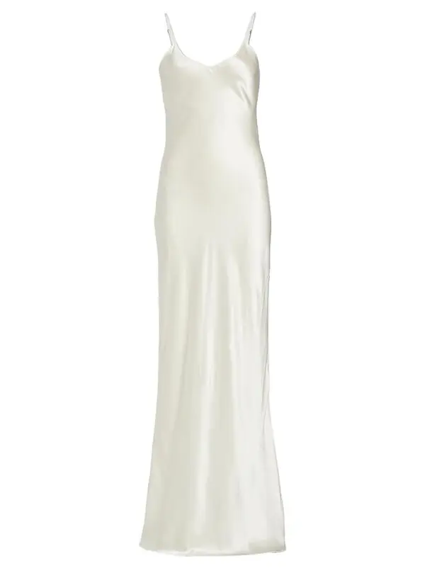 NILI LOTAN Cami Silk Charmeuse Gown - Ivory