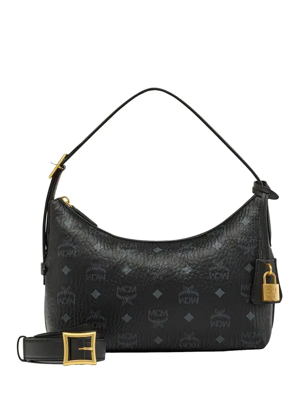 Mcm Aren Visetos Hobo Bag - Black