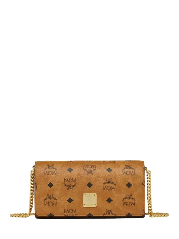 Mcm Aren Shoulder Bag - Cognac