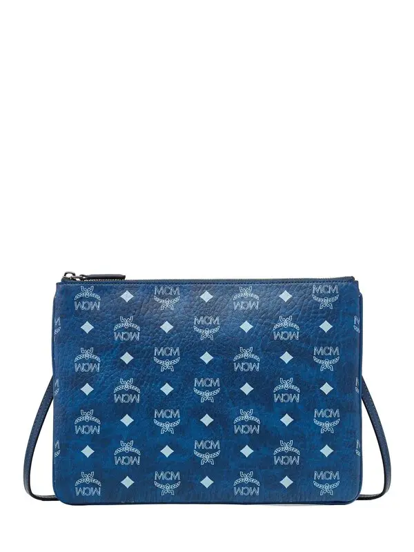 Mcm Visetos Original Crossbody Pouch - Blue Visetos