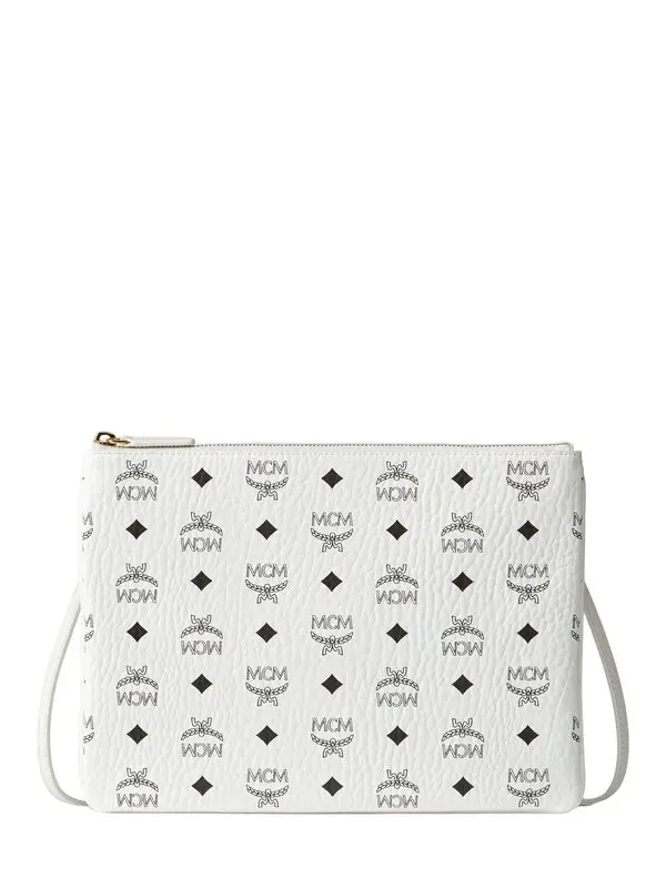 Mcm Visetos Crossbody Pouch - White
