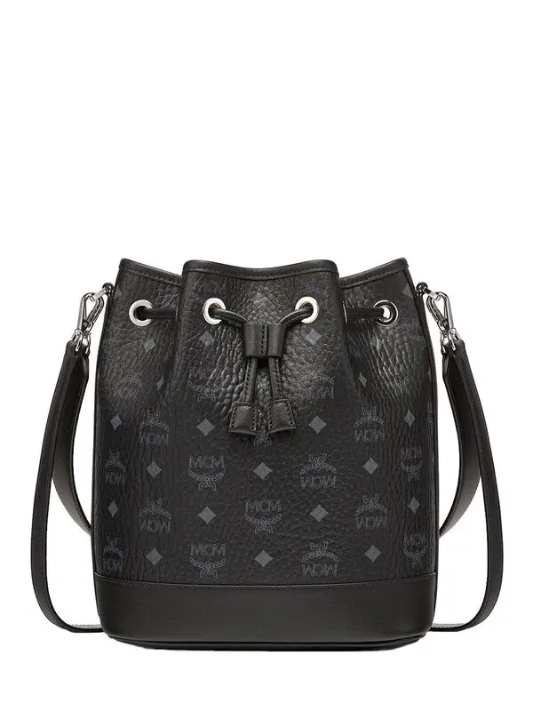 Mcm Dessau Drawstring Bucket Bag - Black