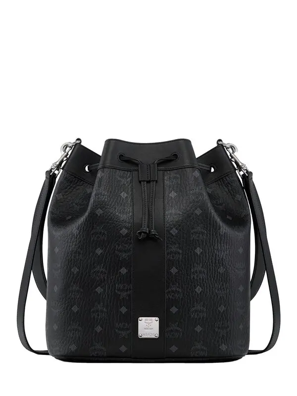 Mcm Dessau Drawstring Bucket Bag - Black
