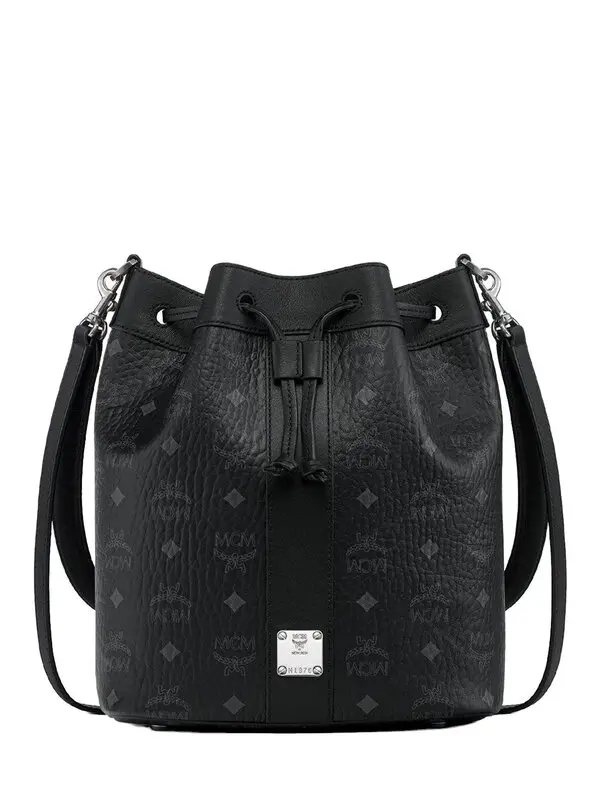 Mcm Dessau Drawstring Bucket Bag - Black