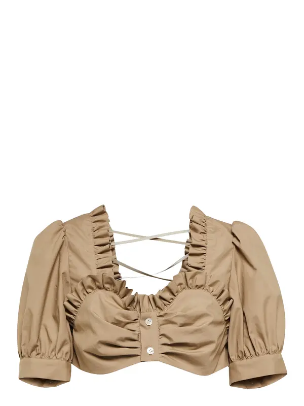 Noir Kei Ninomiya Gathered Crop Top - Beige