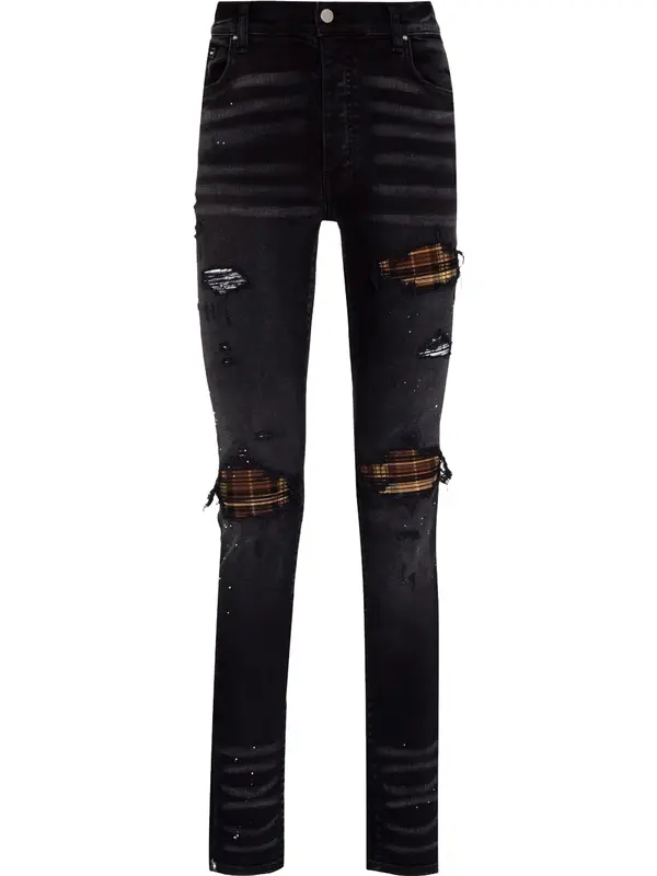 Amiri Ripped-finish Skinny Jeans - Black
