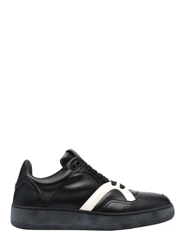 HUMAN RECREATIONAL SERVICES Two-tone Leather Sneakers - Black