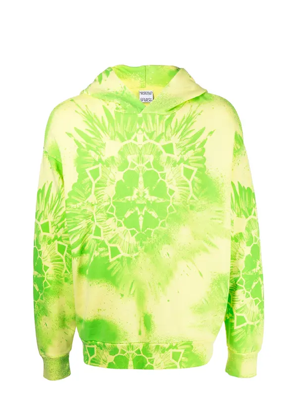 COUNTY OF MILAN Marcelo Burlon Tie-dye Cotton Hoodie - Yellow
