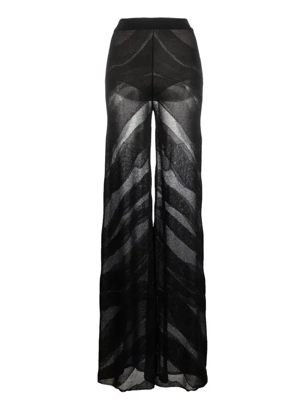 Just Cavalli Chevron-pattern Palazzo Pants - Black