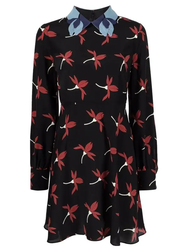 Valentino Garavani Floral-print Mini Dress - Black