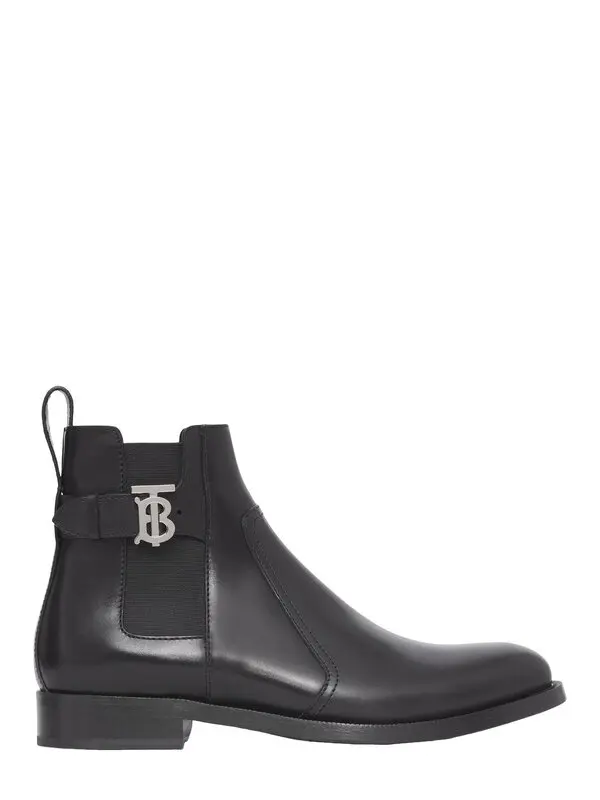 Burberry Luke Monogram-motif Chelsea Boots - Black