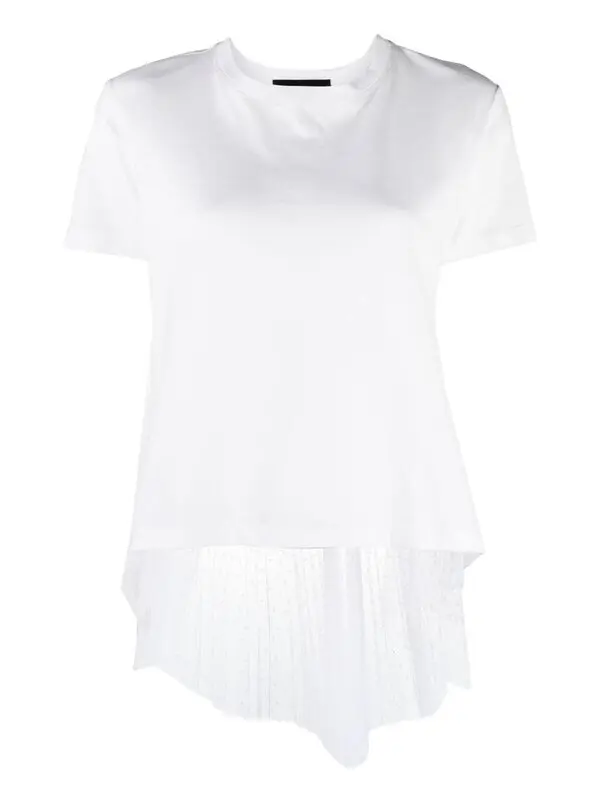 Red Valentino Point D'esprit Panel T-shirt - White