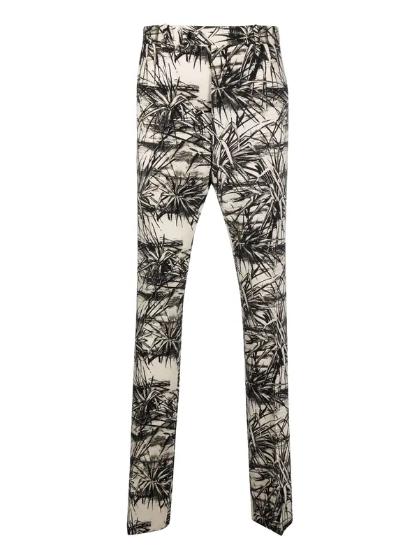 Amiri Graphic-print Flared Trousers - Neutrals