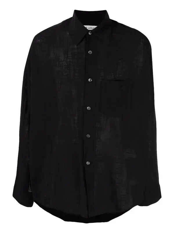 Our Legacy Long-sleeve Cotton Shirt - Black