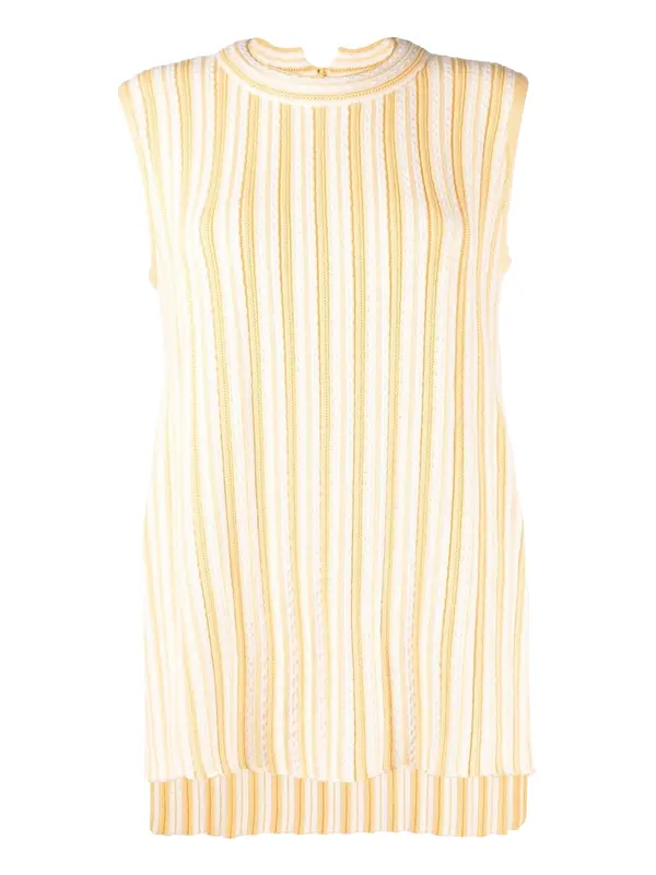 JIL SANDER Rib-knit Sleeveless Top - Yellow