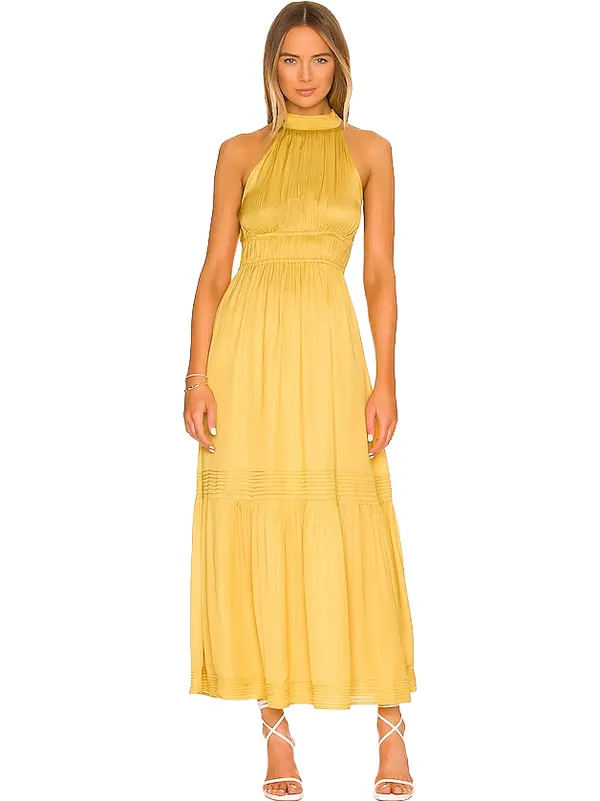 CLEOBELLA Margot Ankle Dress - Chartreuse