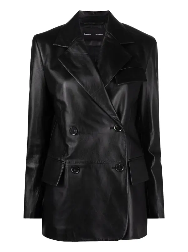 Proenza Schouler Single-breasted Leather Blazer - Black