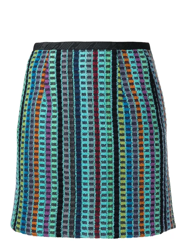 MARINE SERRE Terry Kitchen Towels Mini Skirt - Multicolour
