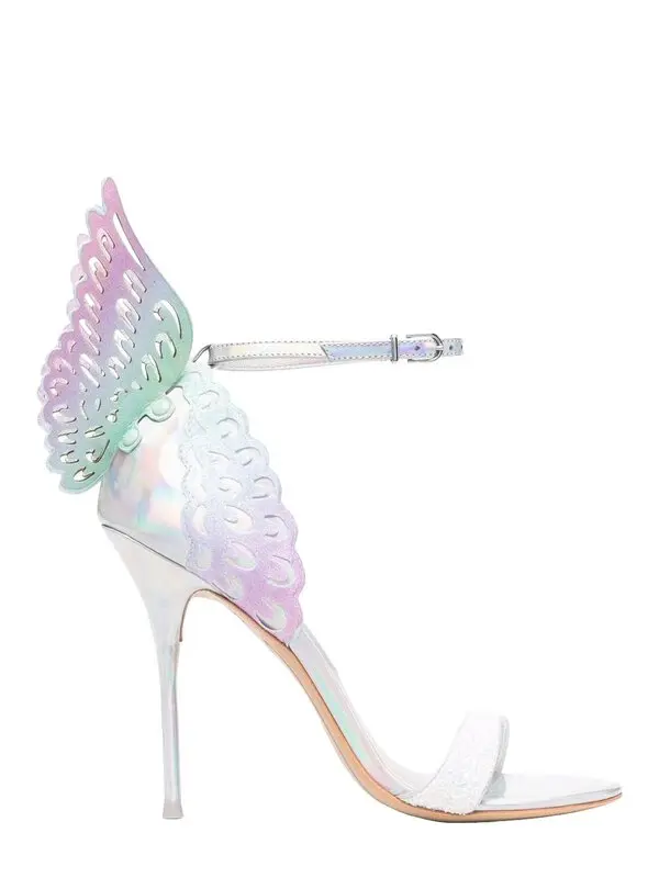 SOPHIA WEBSTER Evangeline Holographic Stiletto Sandals - Silver