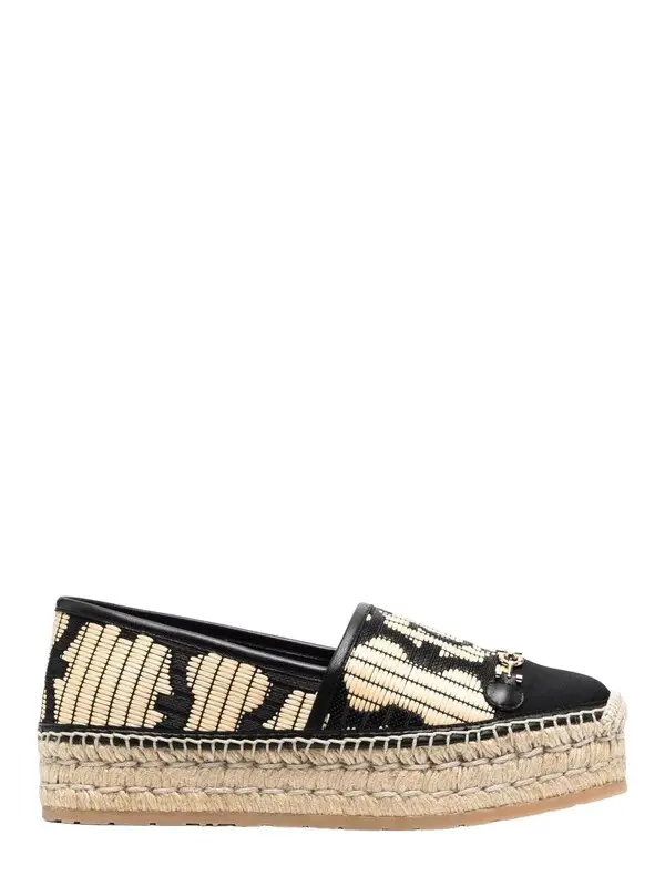 FERRAGAMO Logo Embroidered Espadrilles - Black