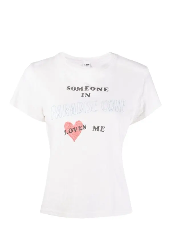 RE/DONE Slogan-print Cotton T-shirt - White
