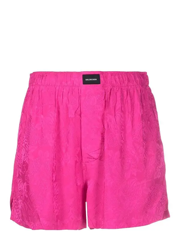 Balenciaga Logo-patch High-waisted Shorts - Pink