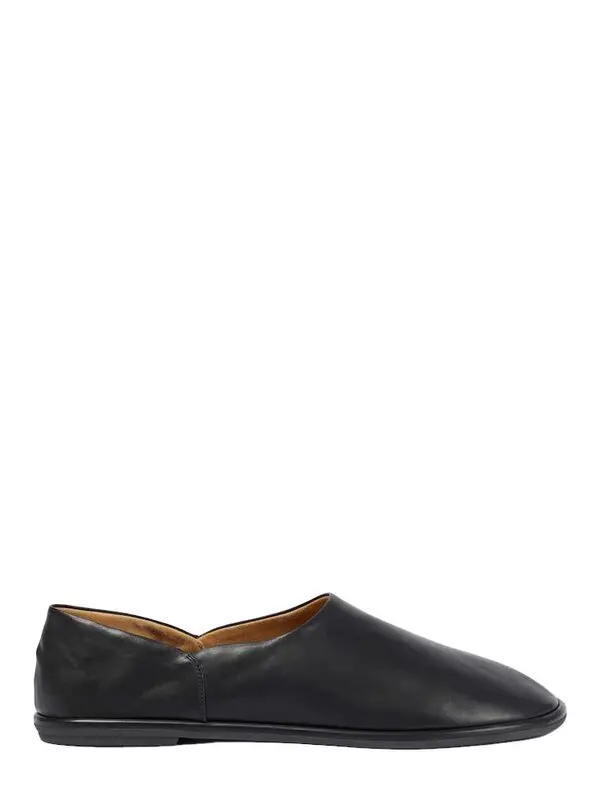 THE ROW Canal Slip-on Leather Shoes - Black