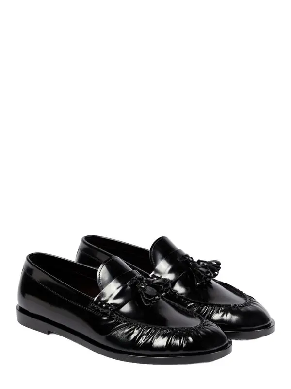 THE ROW Patent Leather Loafers - Black