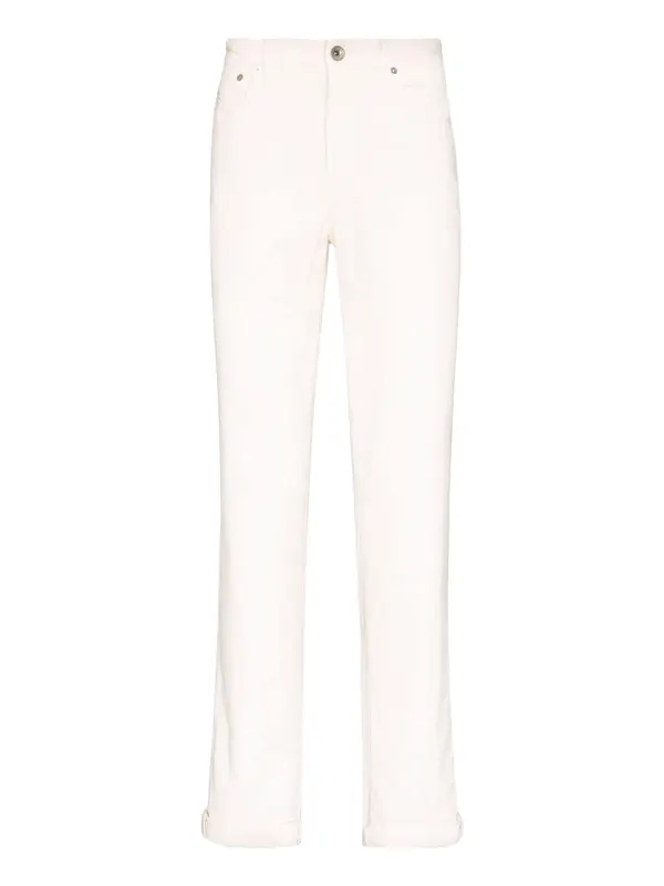 Brunello Cucinelli Straight-leg Corduroy Trousers - White
