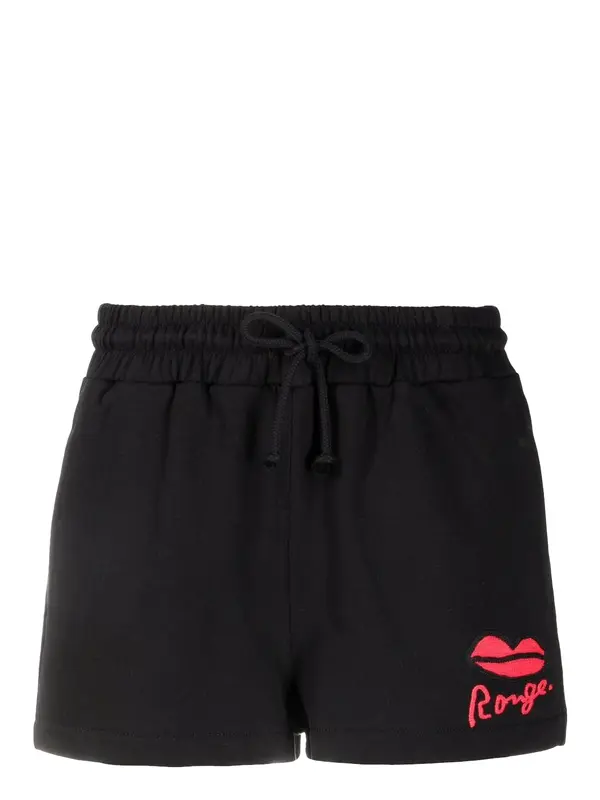 Sonia Rykiel Paris Rouge-print Track Short - Black