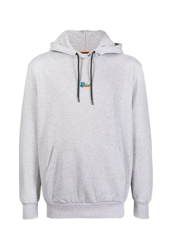 Paul Smith Paint-splatter Logo-print Hoodie - Grey